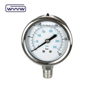 China 60mm Dial Liquid Filled Pressure Gauge 250 Bar Manometer EN 837-1 for sale