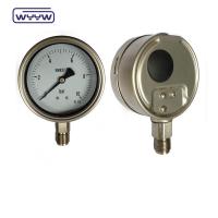 China Silicone / Glycerine Liquid Filled Pressure Gauge Corrosion Resistant for sale