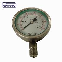 China Vertical Connection Silicone Stainless Steel Glycerin Filled Pressure Gauge Manufacturers for sale
