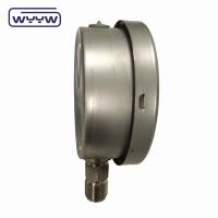 China Vertical Connection Silicone Stainless Steel Glycerin Filled Pressure Gauge Manufacturers for sale
