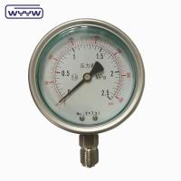 China Industrial Custom bar psi kgf/cm2 pressure gauge stainless steel shock proof glycerine manometer YTN-100H for sale