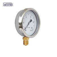 China Bottom Mount Liquid Filled Pressure Gauge Standard EN 837-1 YTN-100 for sale