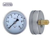 China SS304 Center Back Mount Pressure Gauge ,  Dual Bar Pressure Gauge for sale
