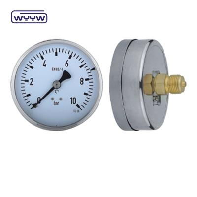 China SS304 Center Back Mount Pressure Gauge ,  Dual Bar Pressure Gauge for sale