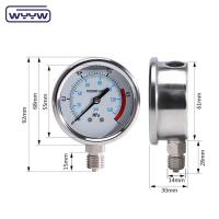 China CE High Pressure Gauge Stainless Steel Autoclave Pressure Gauge Manometer for sale