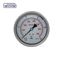 China axial all stainless steel 63mm oil pressure gauge for sale