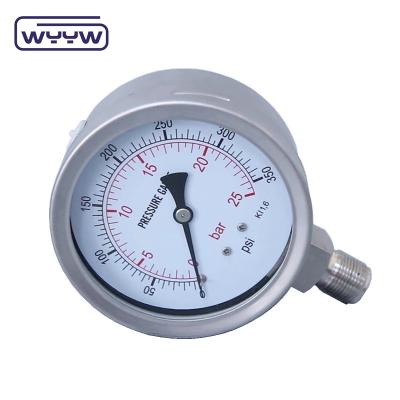 China 100mm All SS304 Safety Glass Bayonet Pressure Gauge 1 Year Warranty for sale