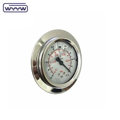 China 400 Bar Manometer Air Pressure Flange Panel Mount Oil Filled Stainless Steel for sale