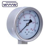 China Customizable Stainless Steel Bourton Tube Gauge Filled with Liquid Pressure Bottom Mount for sale