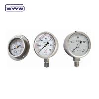 China Black Painted Aluminium Pointer Liquid Filled Pressure Gauge Bourton Tube Stainless Steel High Accuracy ±1.6% Of Full Scale for sale
