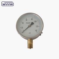 China Scale Range Pressure 0 .. 1000 Bar Bourdon Tube Pressure Gauge With Stainless Steel Connector for sale