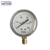 China 63mm 100mm 150mm Capsule Pressure Gauge With Black Steel Or Stainless Steel Case And Aluminum Black Pointer for sale