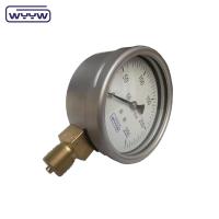 China Aluminum Black Pointer Capsule Pressure Gauge Brass Or Stainless Steel Material 1/4 And 1/2 Connection Sizes for sale