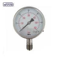 China 1 Year ±1.6% Of Full Scale Accuracy Liquid Filled Vacuum Gauge 1/4