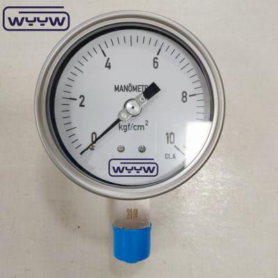 China Bayonet Ss304 Case ss316 thread Glycerine Filled Safety Glass  Pressure Gauge with adjustment pointer for sale