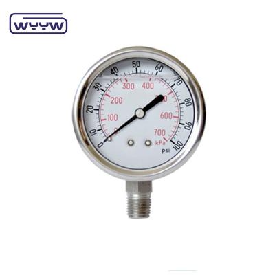 China All Stainless Steel Olil Pressure Gauge(Glycerine/Silicone) for sale