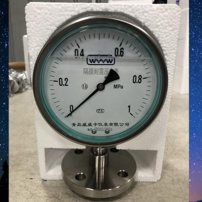 China Customized Support OBM Diaphragm Pressure Gauge Bottom Connection 1/2 Inch NPT Heavy Duty Pressure Detection Instrument for sale