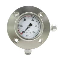 China DN25 Flange Size Diaphragm Pressure Gauge with Bottom Mount and Bourdon Tube Configuration for Industrial Applications for sale