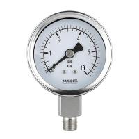 China 316 Stainless Steel 50mm Vibration Resistant Axial Pressure Gauge with Bottom Connection for sale