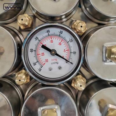 China Stainless Steel Vacuum Pressure Gauge with 60mm Dial Size and Back Mount for Industrial Applications for sale