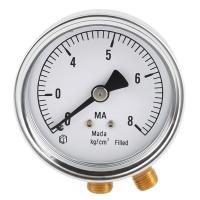 China 2.5 Inch Glycerin Filled Radial Pressure Gauge with Dual Scale for Accurate Low-Pressure Measurement for sale