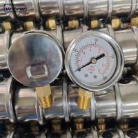 China Stainless Steel 50mm Glycerine Filled Liquid Filled Pressure Gauge with Bottom Mount 14Bar/200Psi for sale