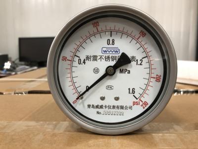 China 4 Inch 100mm Stainless Steel Pressure Gauge Vibration Resistant Corrosion Resistant No Oil Fill Manometer for sale