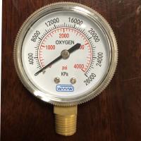 China 2-inch Oxygen Pressure Gauge with 0-4000 PSI Range Oxygen-Safe Certified for Natural and LPG Gas Applications for sale