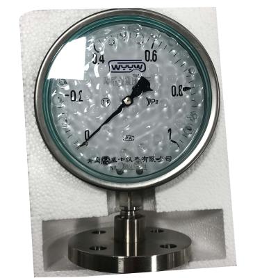 China 6-inch 150mm Sanitary Pressure Gauge with Flange | 0-1MPa Range | Vibration Resistant Diaphragm Design for sale