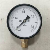 China 4-inch (100mm) Black Steel Case Dry Pressure Gauge with 0-1.6MPa Range and M20×1.5 Vertical Connection for sale
