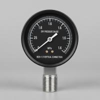 China 4-inch (100mm) Black Steel Case Dry Pressure Gauge with 0-1.6MPa Range and M20×1.5 Vertical Connection for sale