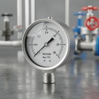 China Stainless Steel Vacuum Pressure Gauge with 60mm Dial Size and Back Mount for Industrial Applications for sale