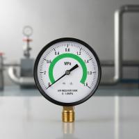 China 4-inch (100mm) Air Receiver Tank Pressure Gauge with 0-1.6MPa Range and Color-Coded Safety Zones for sale