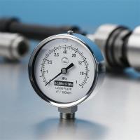 China 4-inch 100mm Liquid Filled Pressure Gauge with Chrome Case & Bezel and Dual-Scale 0-2.5MPa/0-1MPa for sale