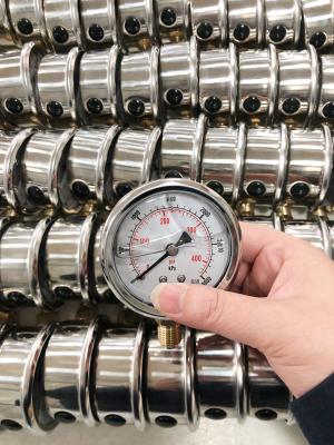 China Premium Stainless Steel Liquid Filled Pressure Gauge with Dual Scale and 1.6% Accuracy for sale