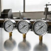 China Premium Stainless Steel Liquid Filled Pressure Gauge with Dual Scale and 1.6% Accuracy for sale
