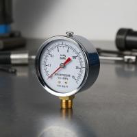 China 4-inch (100mm) Chrome Case Vacuum Pressure Gauge with -0.1~0MPa Range for Precision Vacuum Measurement for sale