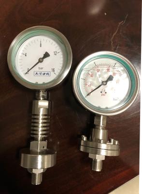 China Stainless Steel Diaphragm Pressure Gauge with Diaphragm Seal Protection for Chemical & Sanitary Applications for sale