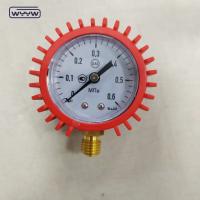 China 50mm Red Color Case Gas Pressure Gauge W0.6MPa Range Manometer With Rubber Cover for sale