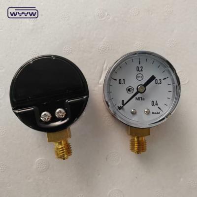 China 50mm 0.4MPa Bottom Connection Pressure Gauge for Natural Gas C2H2 with Black Steel Case for sale