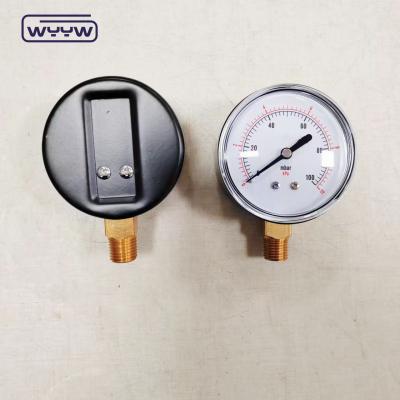 China 63mm 100mbar Black Steel Case Capsule Pressure Gauge for Gas with Bottom Mount for sale