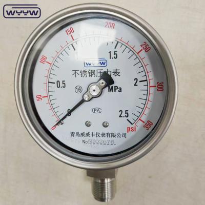 China Stainless Steel Shock Resistant Pressure Gauge with Customizable Range and Bayonet Bottom Connection for sale