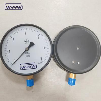 China 160mm Black Steel Pressure Gauge with Bottom Mount G1/2