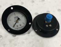 China 63mm Dial Black Steel Housing Front Flange Pressure Gauge with 0-4MPa Range Panel Mount Manometer for sale