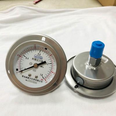 China 63mm 2.5 Inch Panel Mount Liquid Filled Shock Resistant Pressure Gauge | Back Flange Stainless Steel Gauge for sale
