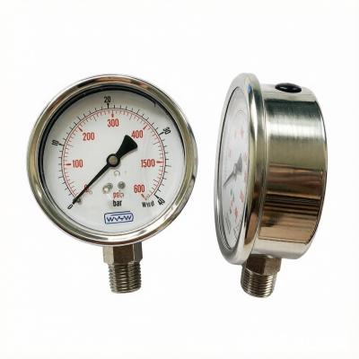 China 100mm Liquid Filled Shock Resistant Pressure Gauge Series (10bar/20bar/25bar/40bar) for sale