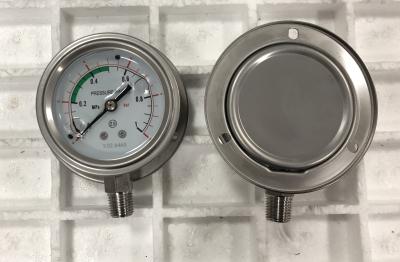 China 63mm (2.5-inch) Liquid-Filled Pressure Gauge with Front Flange Panel-Mount for Industrial Applications for sale