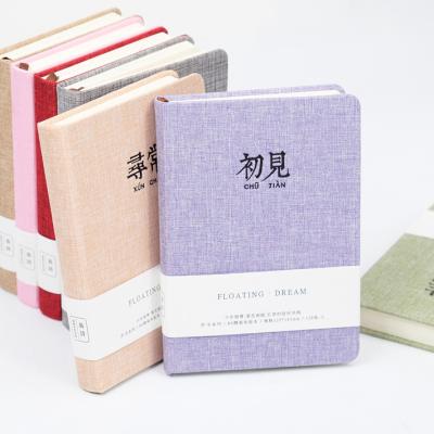 China 2018 Natural Stylish Linen Canvas Hard Cover Pocket Notebook for sale