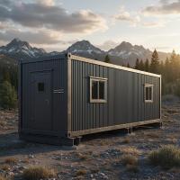 China Compact Fire Resistant Metal Fab Homes Camp Steel Shelter Building 8.28m for sale