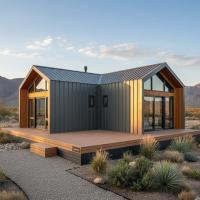 China Weather Resistant T Model Prefab House  Residential Living Steel Manufactured Homes for sale